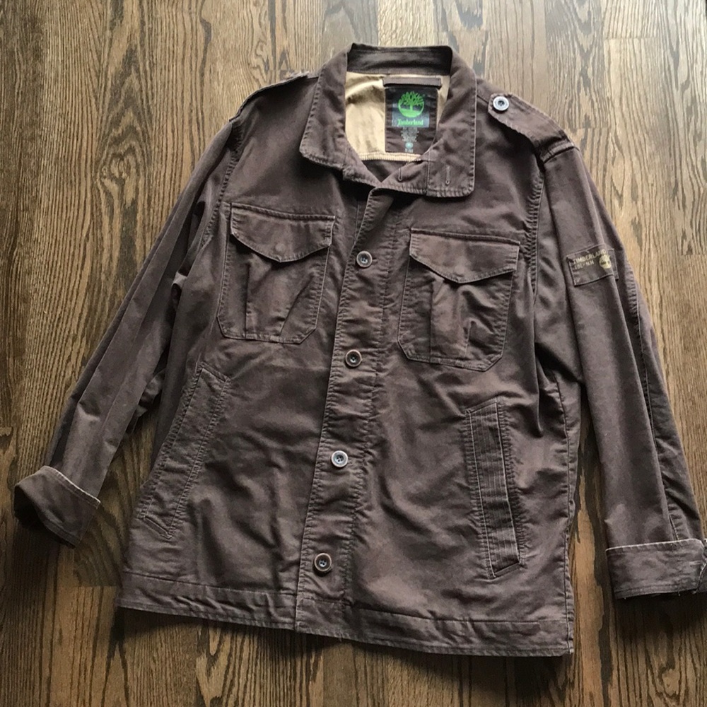 Timberland Brown Military Field Jacket, Size Xl - Gem